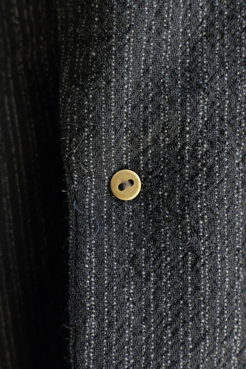 JACKET031. Notched Lapel SackCoat SZ High Twisted Stripe. Black Stripe. Collection 005 ...